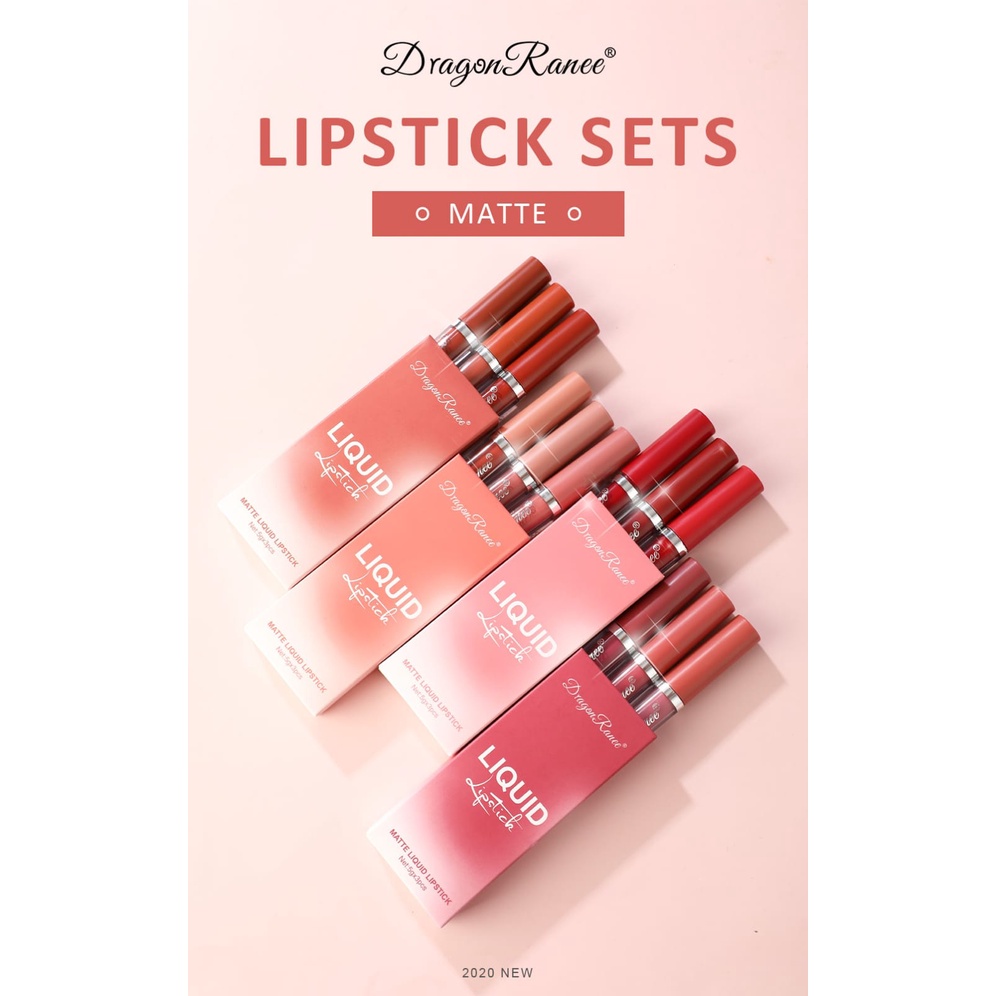 Jual Lipstick Dragon Ranee Liquid Matte / Lipglos Set isi 3 | Shopee ...