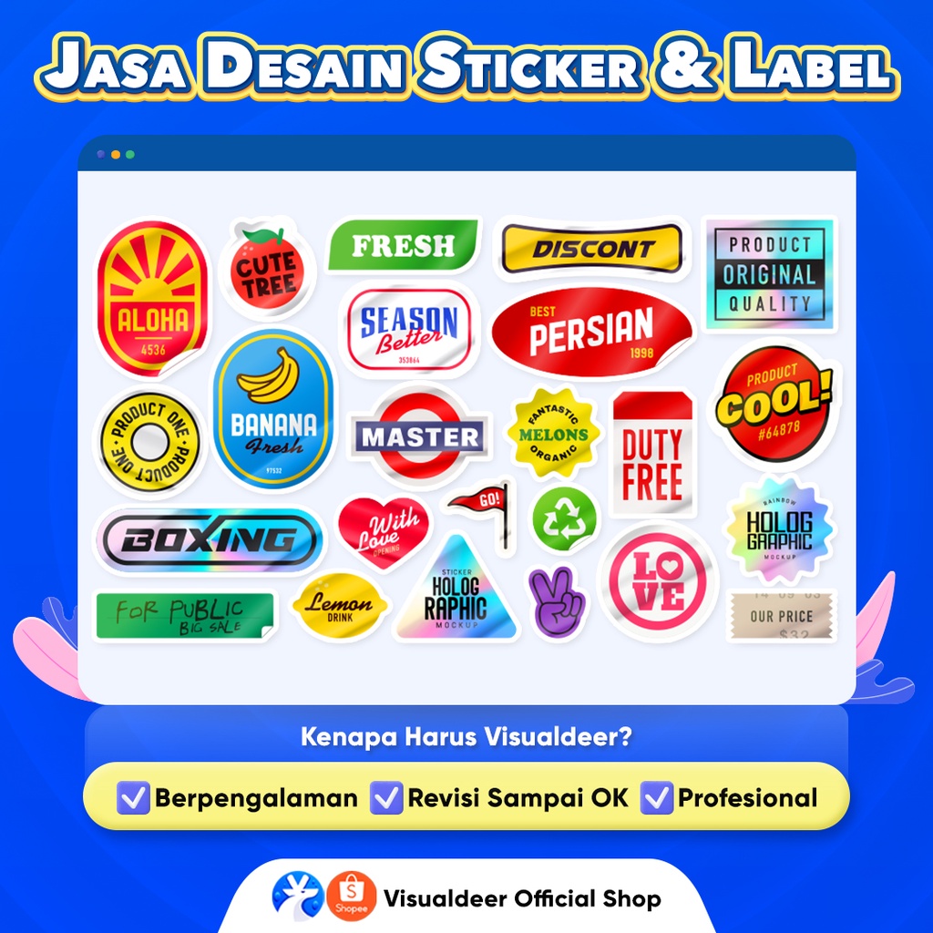 Jual Jasa Desain Sticker / Label Custom Berkualitas | Shopee Indonesia