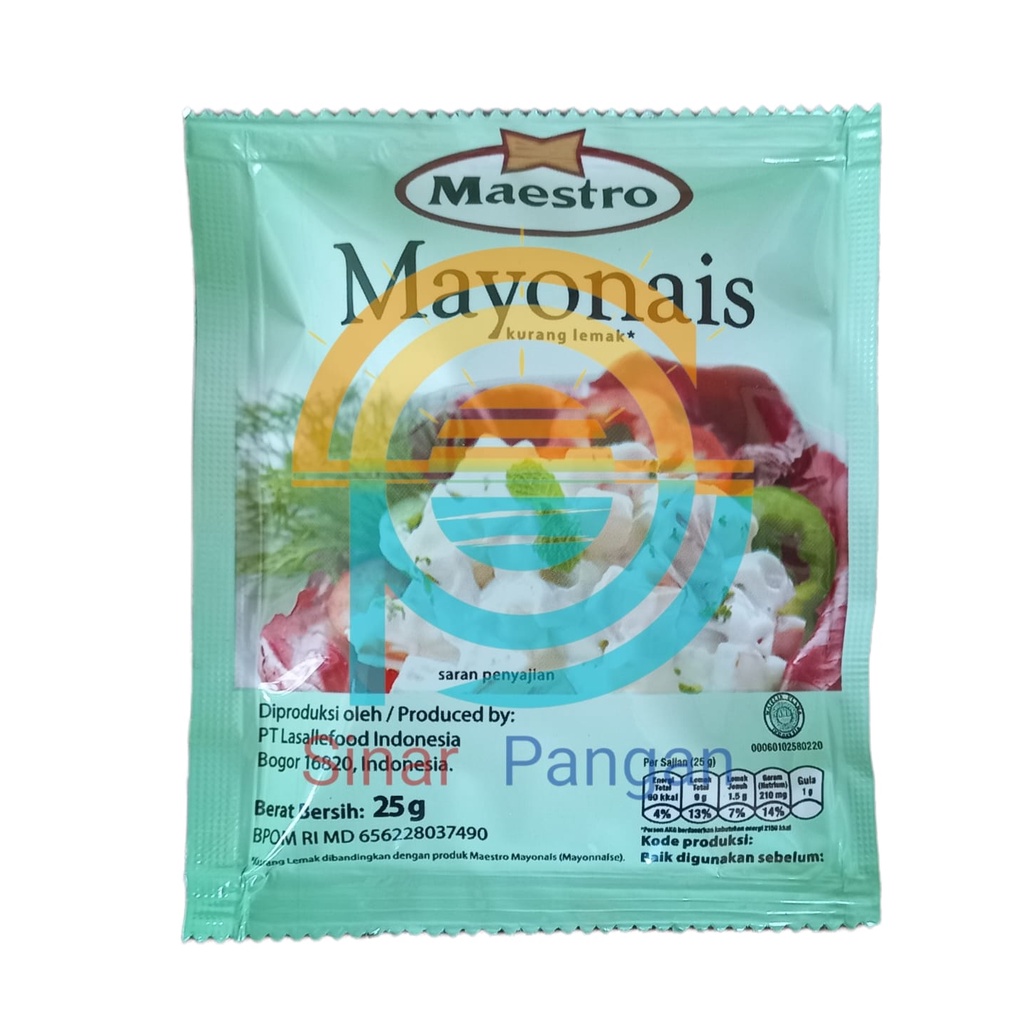 Jual Mayonaise Sachet 25gr Maestro / 25 gr - Tanpa Lemak | Shopee Indonesia