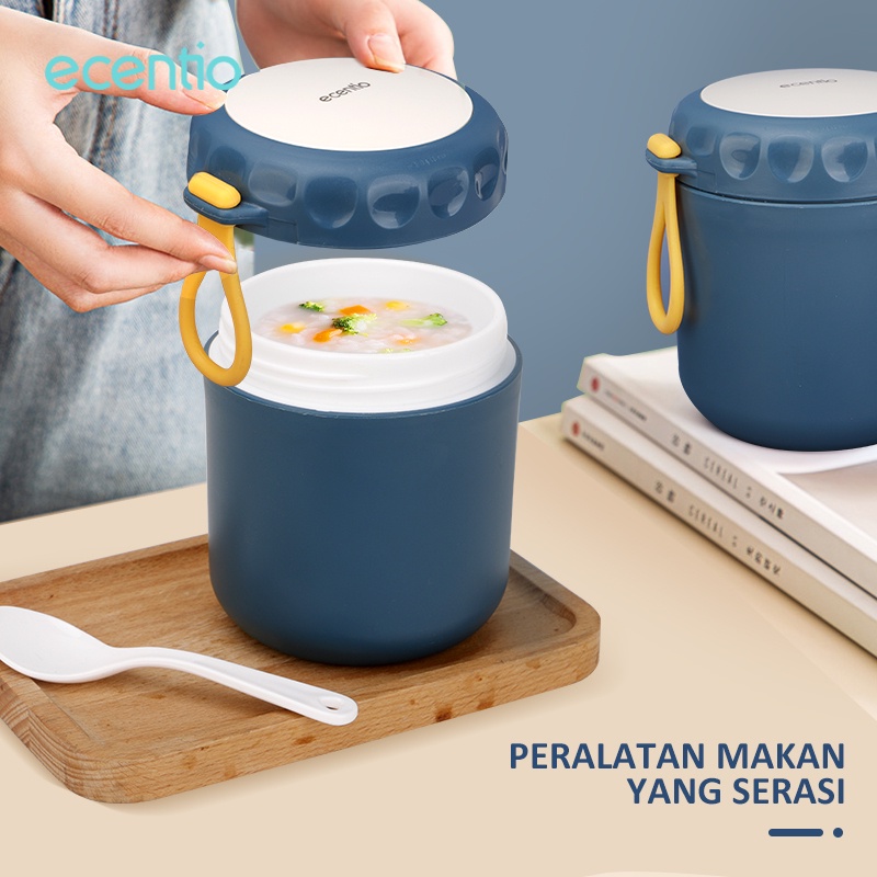 Jual ecentio cangkir sup tahan panas free sendok anti tumpah food jar ...