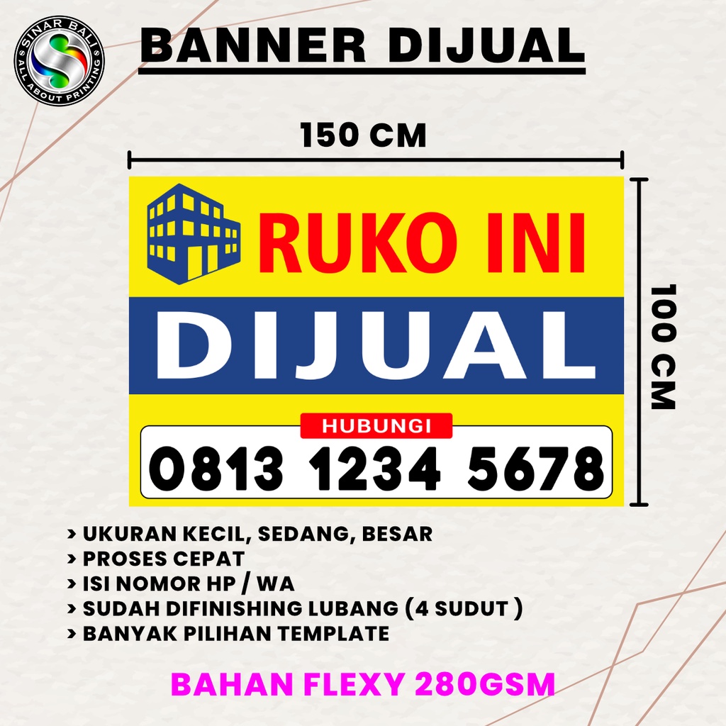 Jual (1) Banner / Spanduk / Backdrop Dijual Rumah Tanah Ruko | Shopee ...