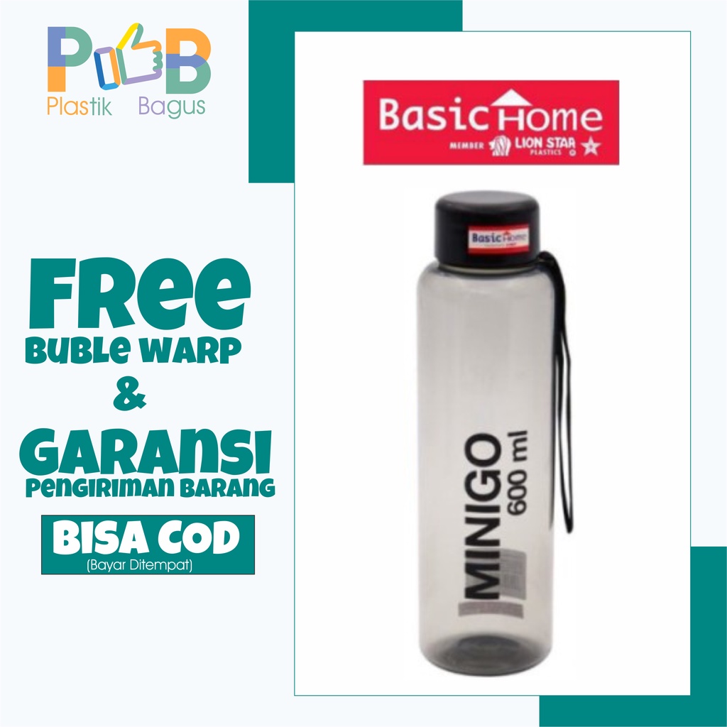 Jual botol minum 600 ml MINIGO BOTTLE 600 ML BASIC HOME jks | Shopee ...