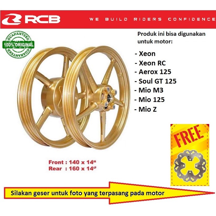 Jual Velg Racing Boy RCB SP522 Matic ring 14 Xeon RC Mio M3 soul gt 125 ...