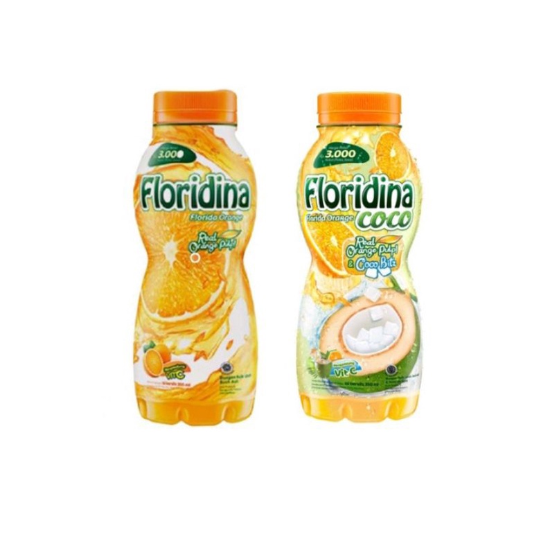 Jual FLORIDINA ORANGE/COCO 350ml 1 pack isi 12 botol | Shopee Indonesia