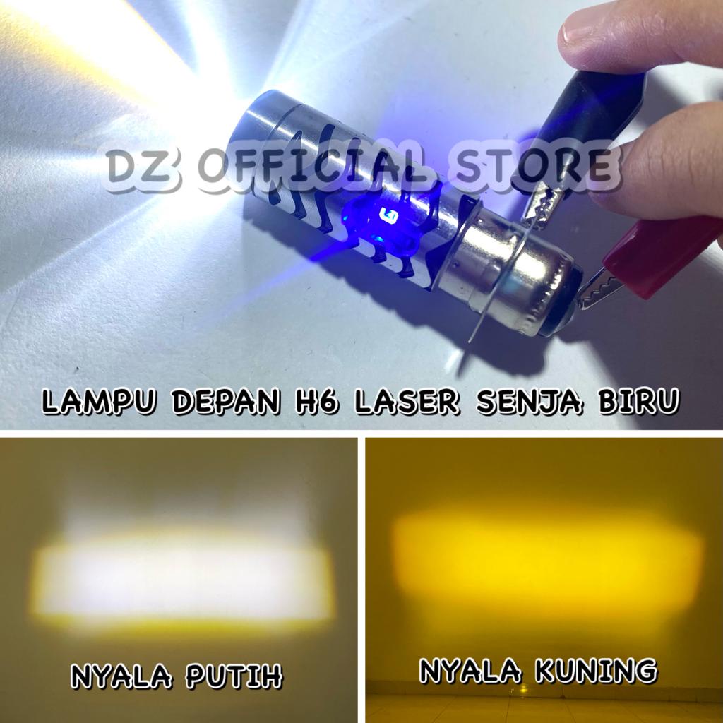 Jual PROMO Lampu Led Depan / Lampu Utama Motor H6 Laser HI LO AC DC 2 Warna Putih Kuning Plus ...