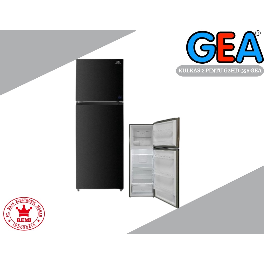 Jual KULKAS 2 PINTU GEA INVERTER NO FROST G2HD-356 BLACK INOX ...