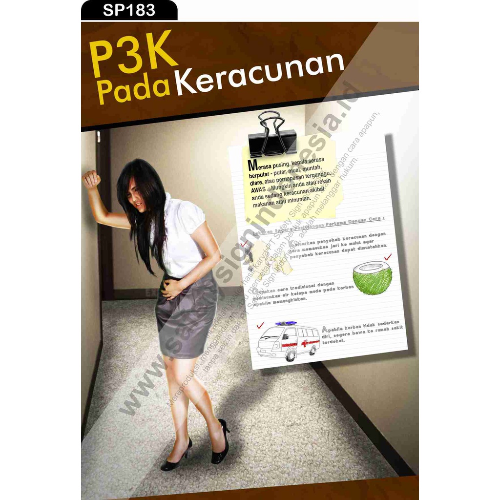 Jual SP183 Poster K3 Safety A1 Pigura - P3K Pada Keracunan | Shopee Indonesia