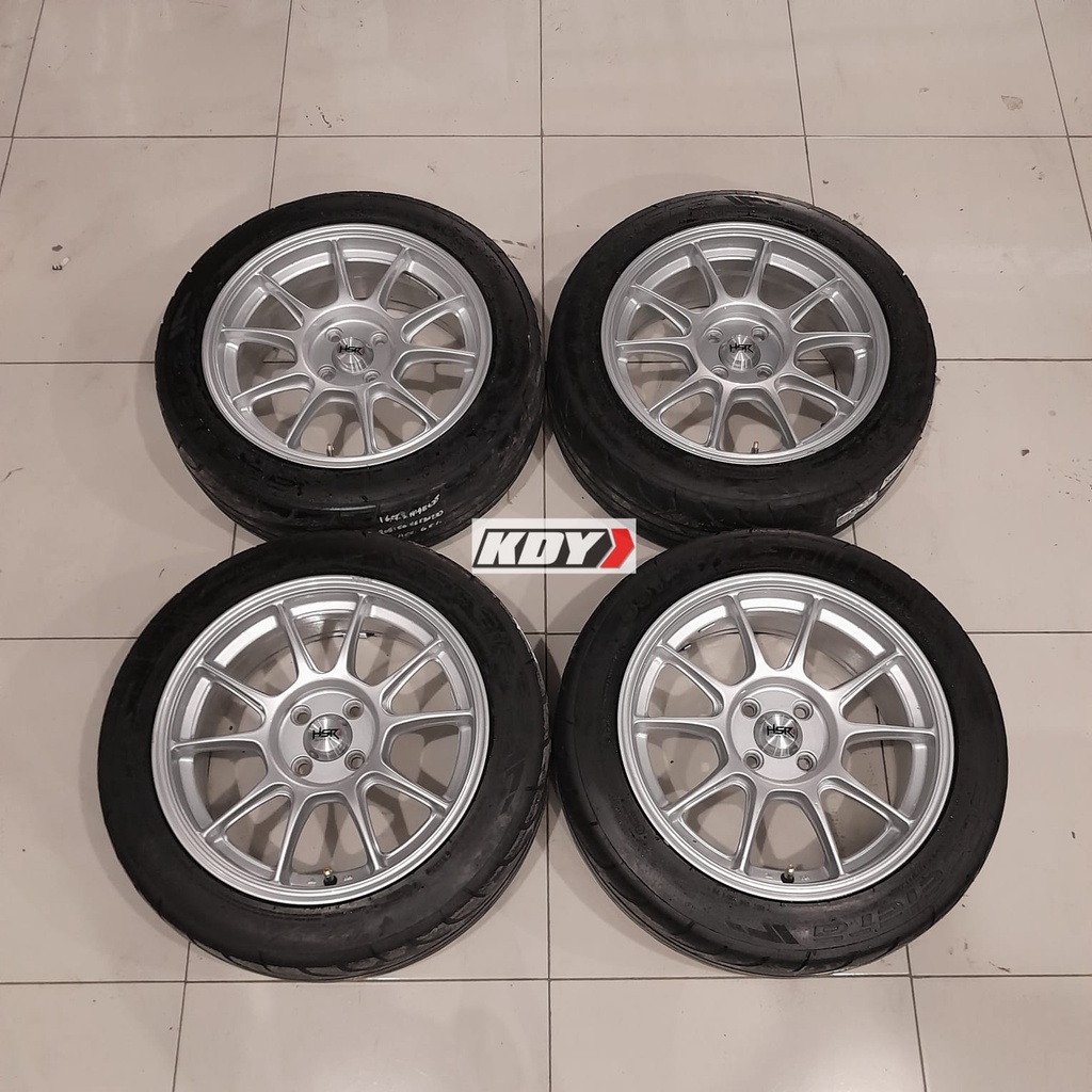 Jual VELG MOBIL SEKEN BEKAS MURAH MODEL JDM HSR ZICO RING 16 + BAN SEMISLICK 205 55 R16 JAZZ ...