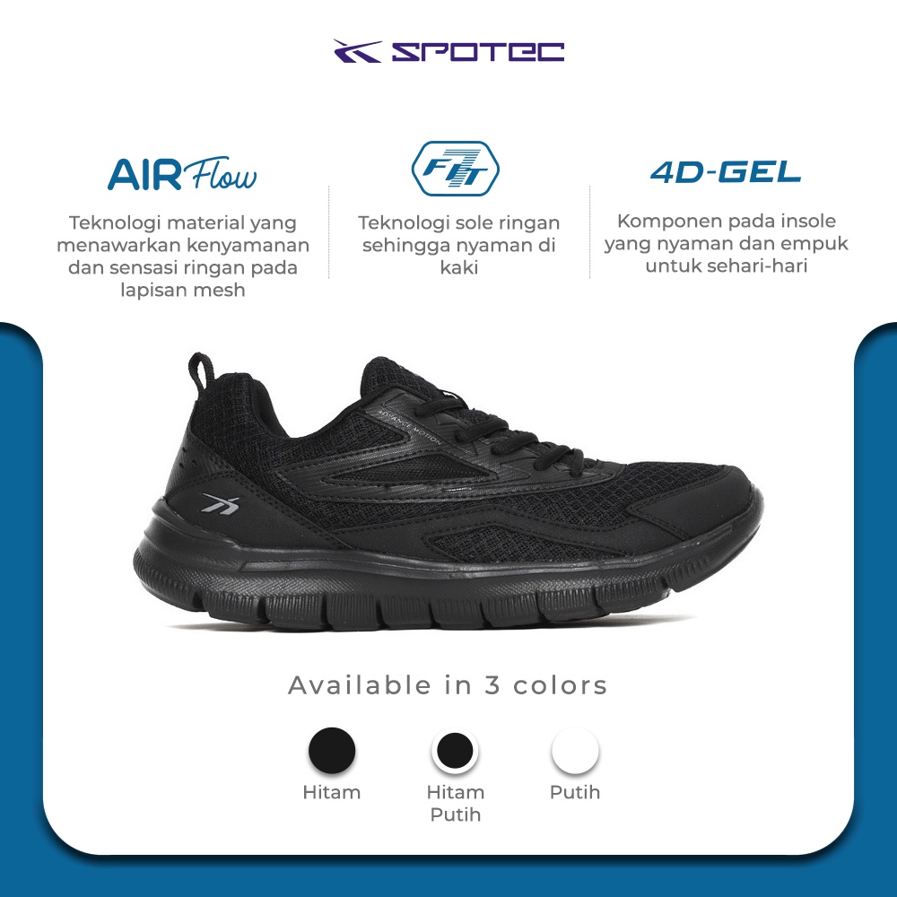 Jual Spotec Sepatu Student Frasser Hitam - Hitam | Shopee Indonesia