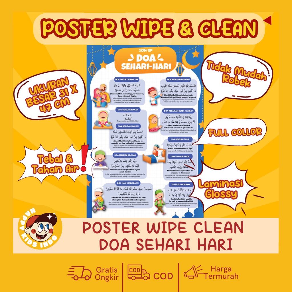 Jual POSTER ANAK DOA SEHARI-HARI EDUKASI ANAK - POSTER BELAJAR ANAK ...
