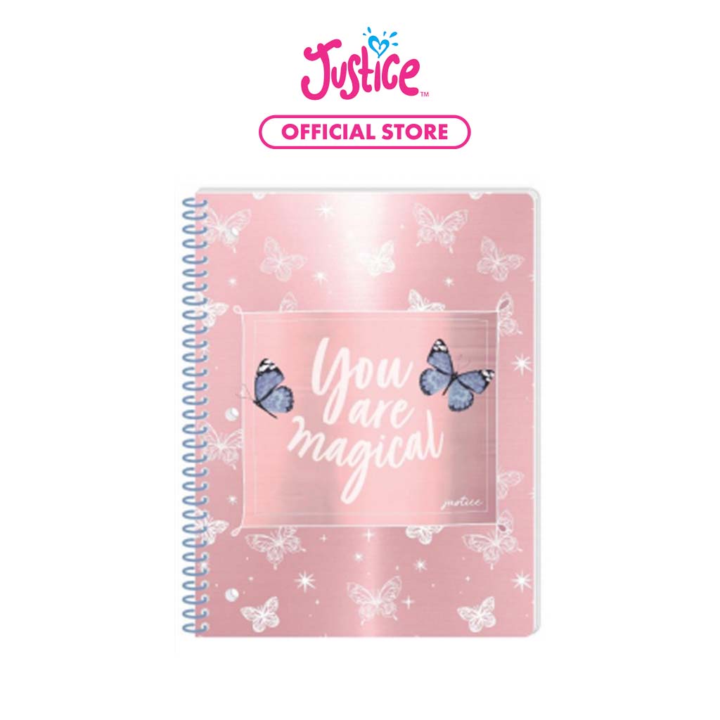 Jual Justice Girls Single Subject Notebook Pink Butterfly MULTI ...