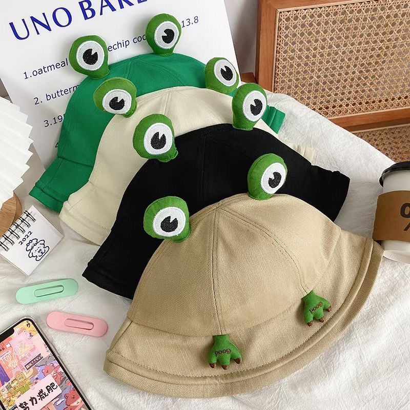 Jual [oniion] Topi Bucket Motif Katak Dengan Mata Tangan Timbul Frog ...