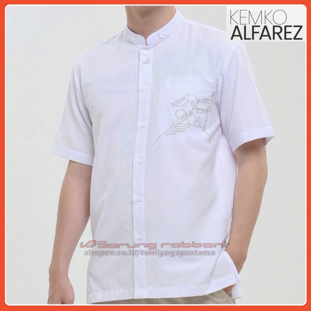 Jual KEMKO RABBANI ALVARES - BAJU | KEMEJA KOKO LENGAN PENDEK PUTIH ...
