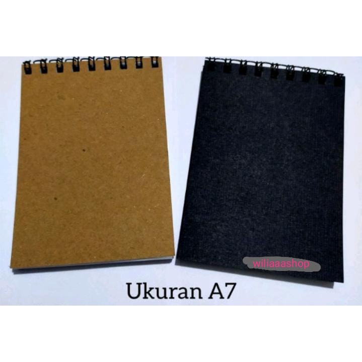 Jual Notebook Mini A7 (50 lembar) - Buku Saku Polos Spiral Hitam Coklat ...