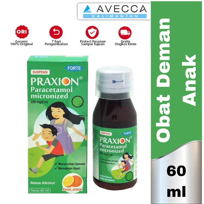 Jual Praxion Forte Sirup 250mg/5ml / Pereda Nyeri / Demam | Shopee ...