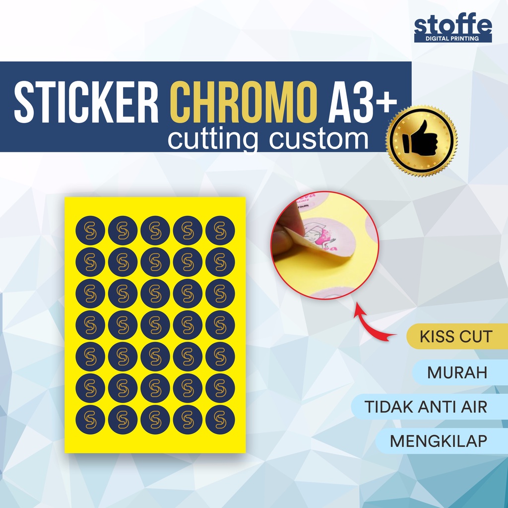 Jual Cetak Sticker Chromo Glossy A3+ / Stiker Bontak / Stiker Label ...
