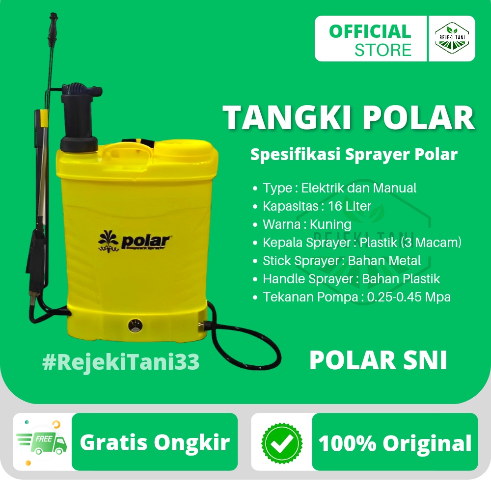 Jual Tangki POLAR Knapsack Sprayer Elektrik dan Manual 16 Liter Alat ...