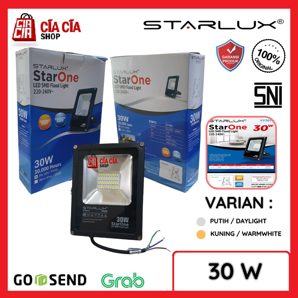 Jual Lampu Tembak 30 WATT Lampu Sorot LED 30W LED Flood Light 30 W STARLUX | Shopee Indonesia