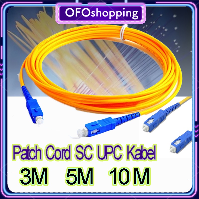 Jual Patchcord Kabel Patch Cord SC-SC UPC Simplex 3 M 5 M 10 Meter Fiber Optic FTTH Single Mode ...