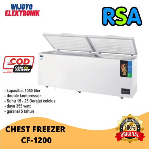 Jual Chest Freezer RSA CF 1200 TX 1050 Liter Freezer Box | Shopee Indonesia