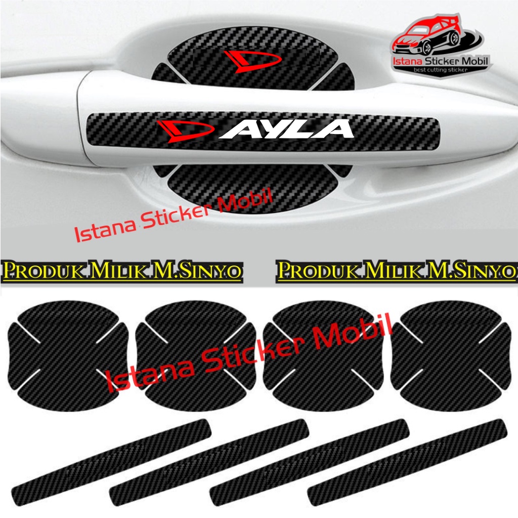 Jual Stiker Carbon Handle pintu mobil Daihatsu ayla Sticker pelindung ...