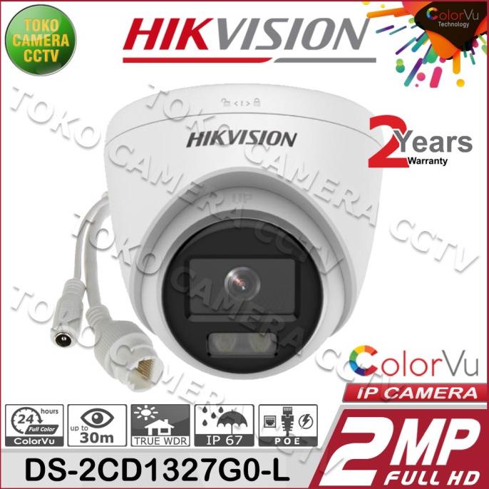 Jual IP CAMERA 2MP HIKVISION DS-2CD1327G0-L IP KAMERA COLORVU CCTV POE ...