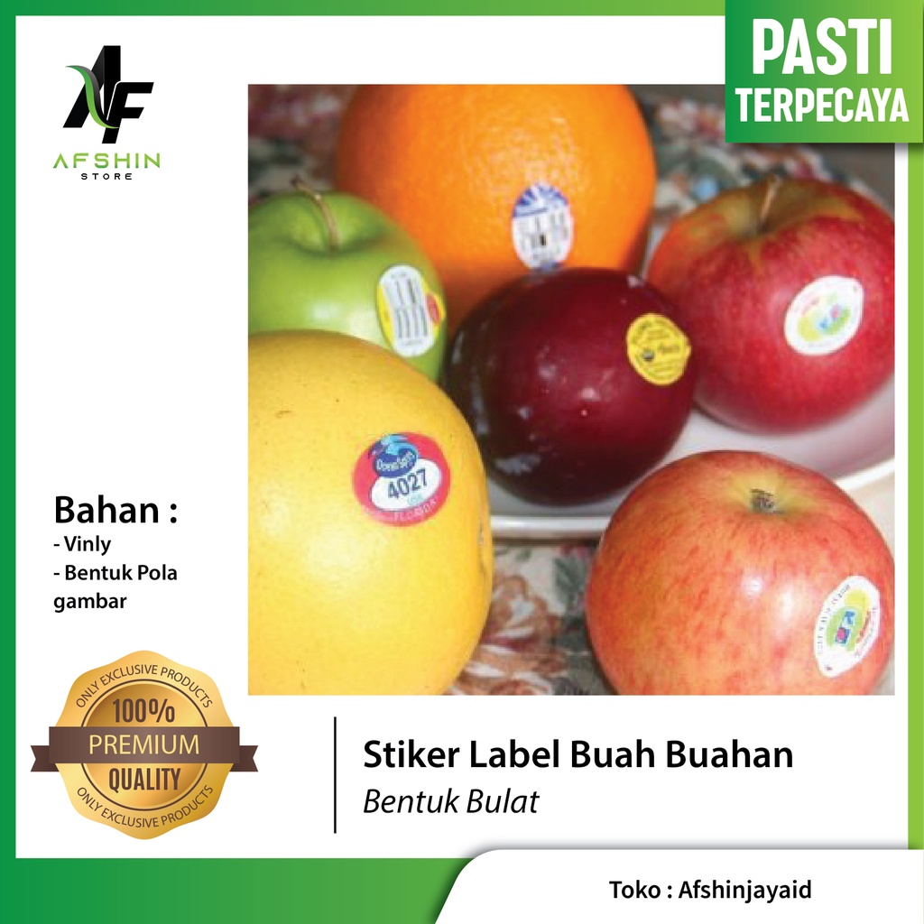 Jual Stiker Label Buah Buahan Custom Desain Harga Murah Bahan Vinly ...
