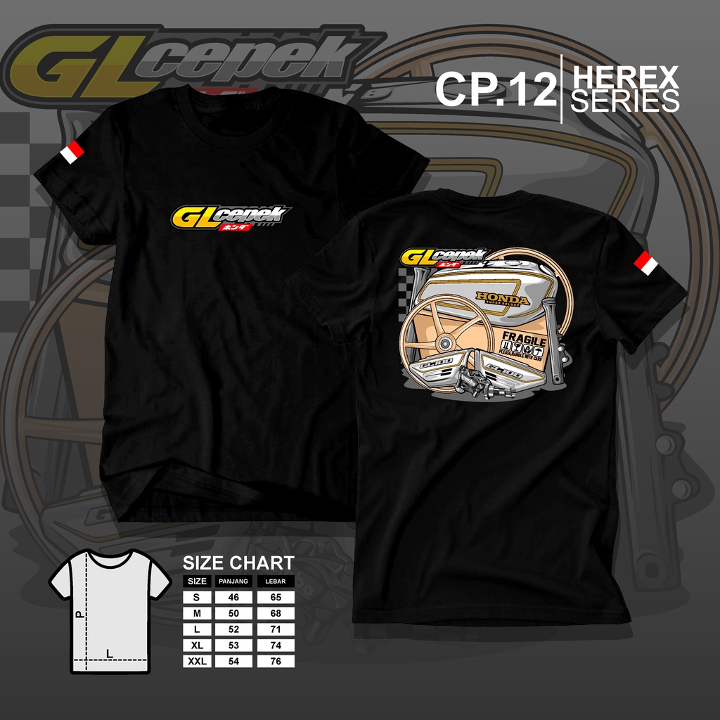 Jual Kaos Racing GL 100 Part Aksesoris Motor GL CEPEK - Kaos Pria Distro Herex Style Motor cb gl ...