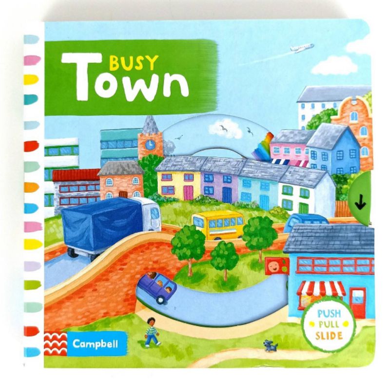 Jual Campbell Busy Town Push Pull Slide Board book | Shopee Indonesia