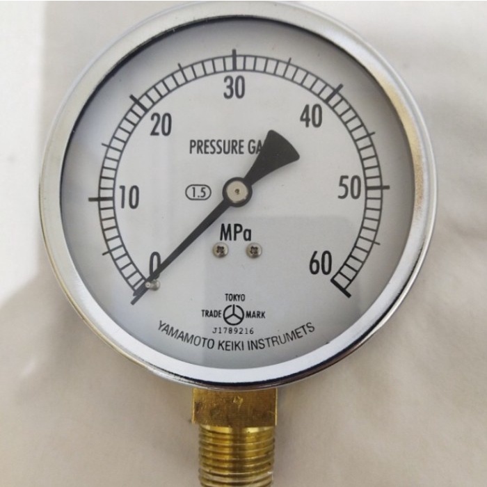 Jual Terlaris Pressure Gauge Yamamoto 4" Inch 0-60 Mpa Black Steel ...