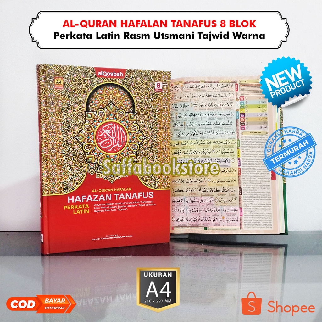 Jual Quran Terjemah Hafalan Hafazan Tanafus 8 Blok Perkata Latin Alquran Hafazan HVS 2 Warna A4 ...