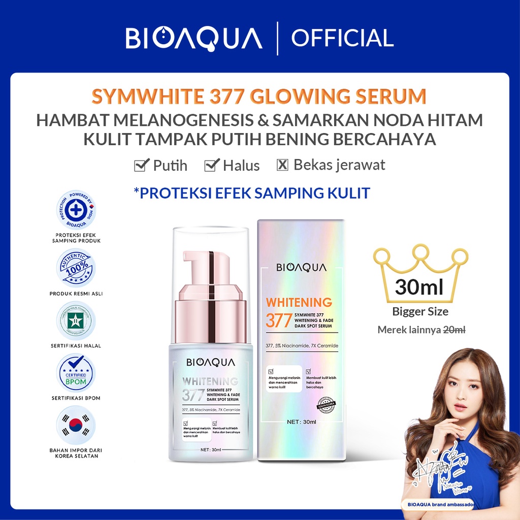 Jual BIOAQUA SymWhite 377 Whitening & Fade Dark Spot Serum Flek Hitam Serum Wajah Glowing ...
