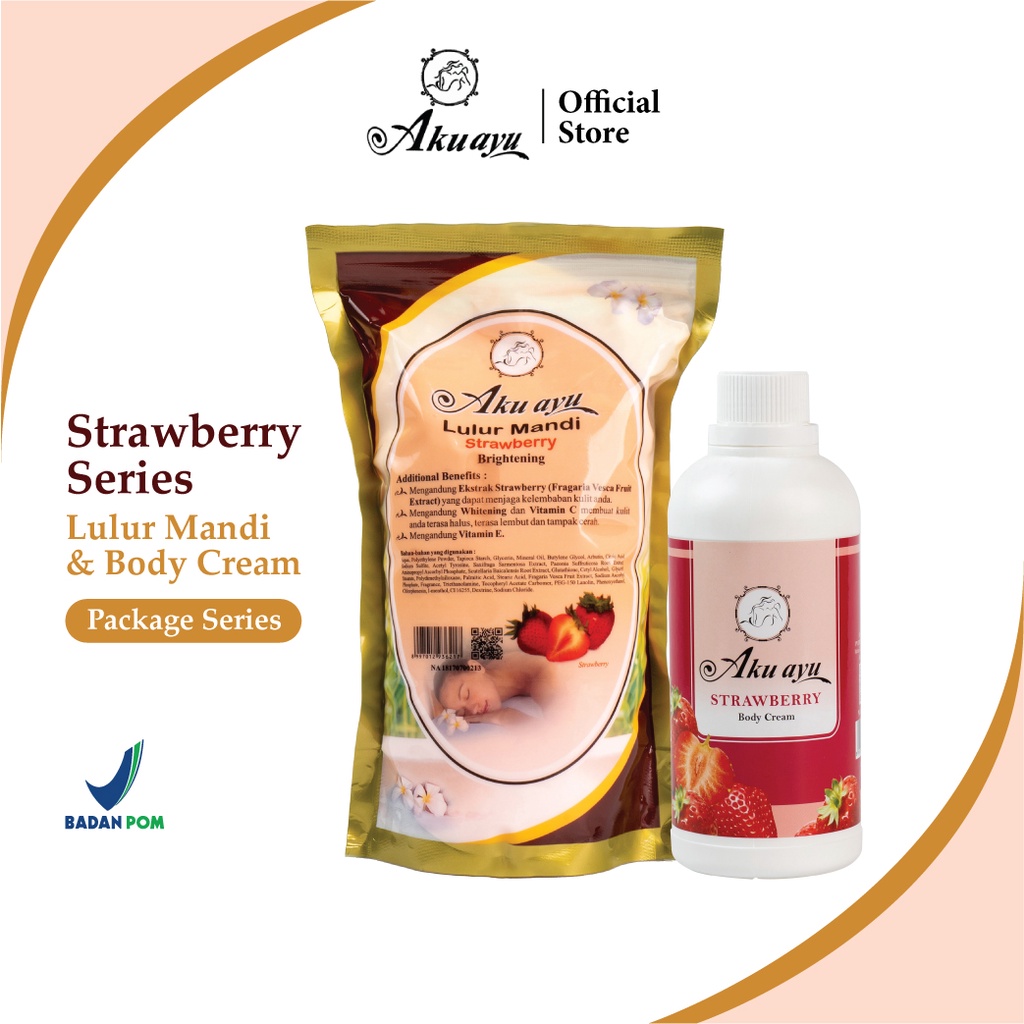 Jual Aku Ayu Package Strawberry Series Set of 2 (Lulur + Body Cream ...