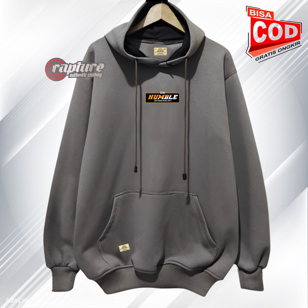 Jual Sweater Hoodie Premium Pria Distro Sablon Humble Warna Abu Paralon ...