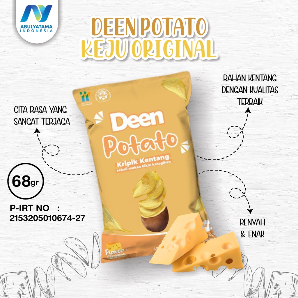 Jual Keripik Kentang Deen Potato Chips Rasa Chesee Keju Cemilan Snack ...