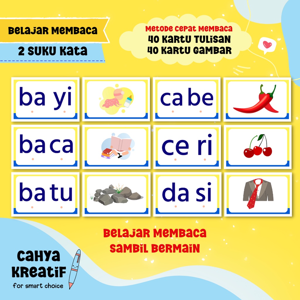 Jual Flashcard BUKU BELAJAR MEMBACA 2 SUKU KATA/ BUKU SERI MEMBACA | Buku Paud murah | Shopee ...