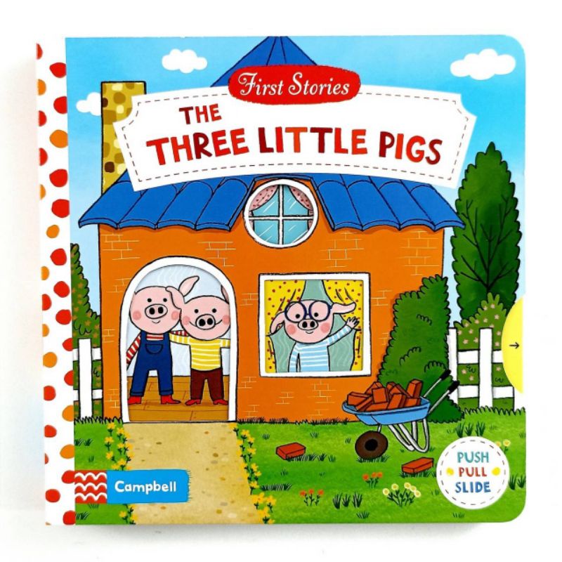 Jual Campbell First Stories The Three Little Pigs Push Pull Slide Board ...