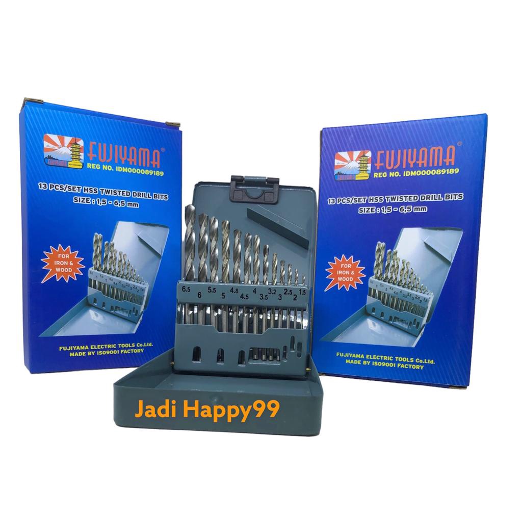 Jual MATA BOR SET 13 PCS (1,5 - 6,5MM) FUJIYAMA / MATA BOR FUJIYAMA SET / MATA BOR SET BESI HSS ...