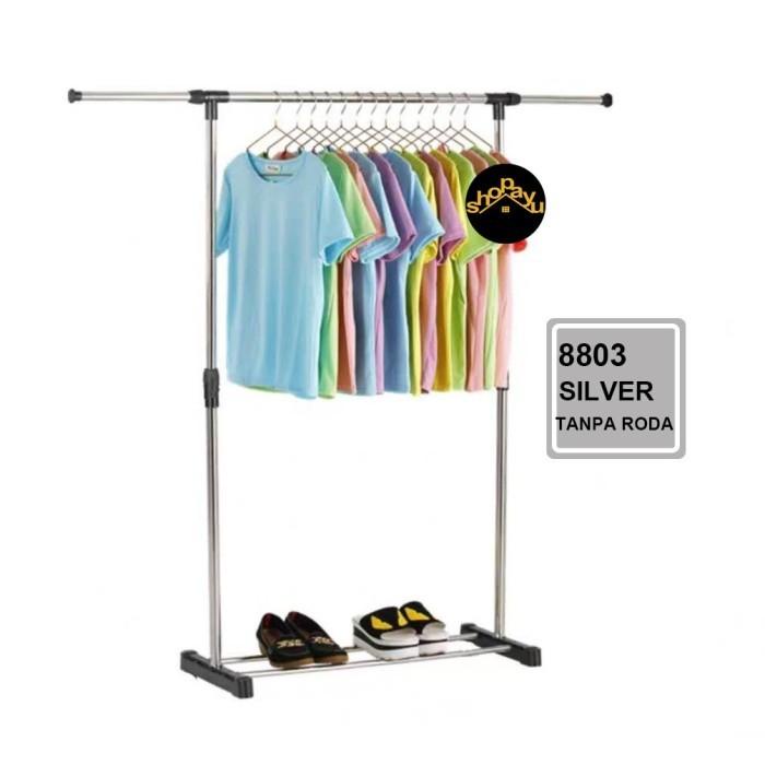 Jual Stand hanger single rak Serbaguna dengan 4 roda | Shopee Indonesia