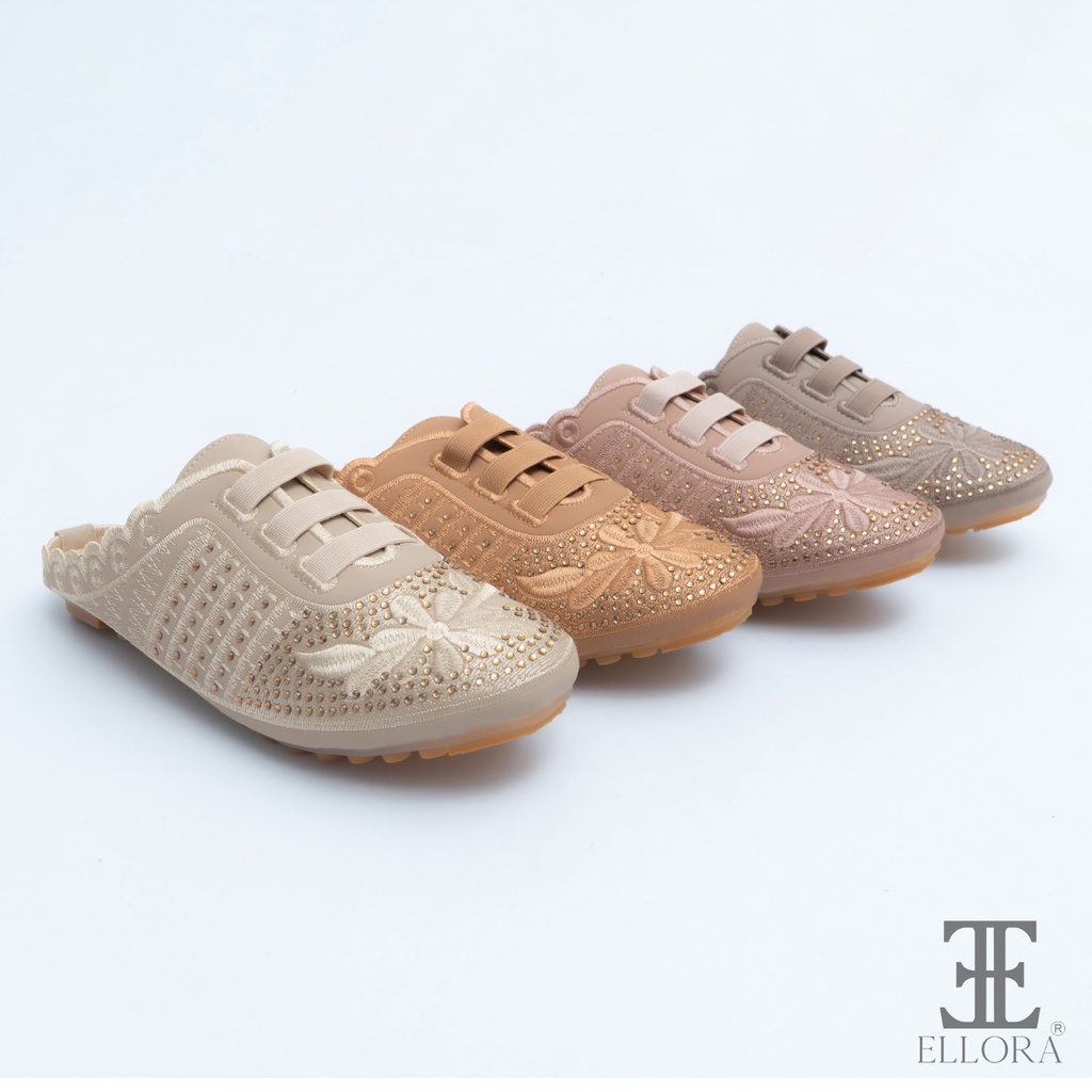 Jual ELLORA EY-9245 Sepatu Sandal Flat Wanita Slip on Import | Shopee ...