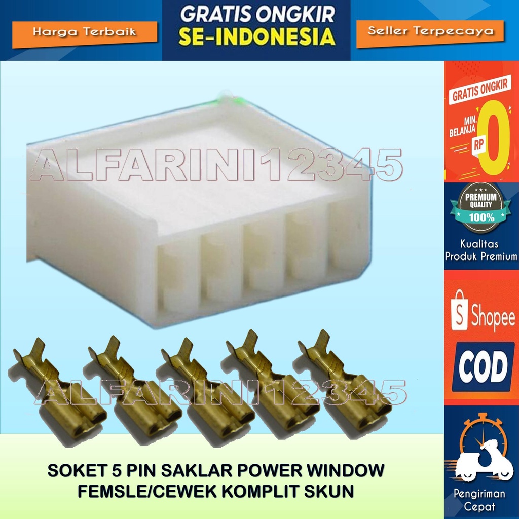 Jual SOCKET SOKET CONNECTOR KONEKTOR SAKLAR POWER WINDOW 5 PIN - SOKET ...