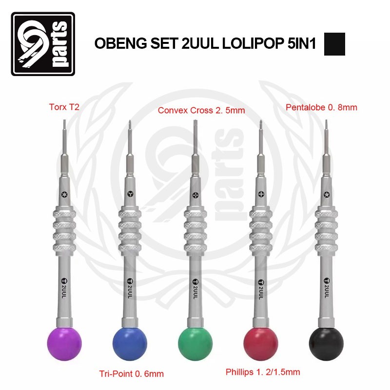 Jual Obeng Set 2UUL Lolipop 5IN1 Original Isi 5PCS | Shopee Indonesia