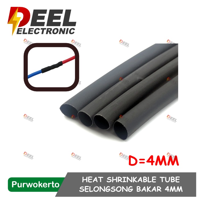 Jual HEAT SHRINK TUBE 4MM SELONGSONG KABEL SELANG BAKAR HEATSHRINK 1 ...