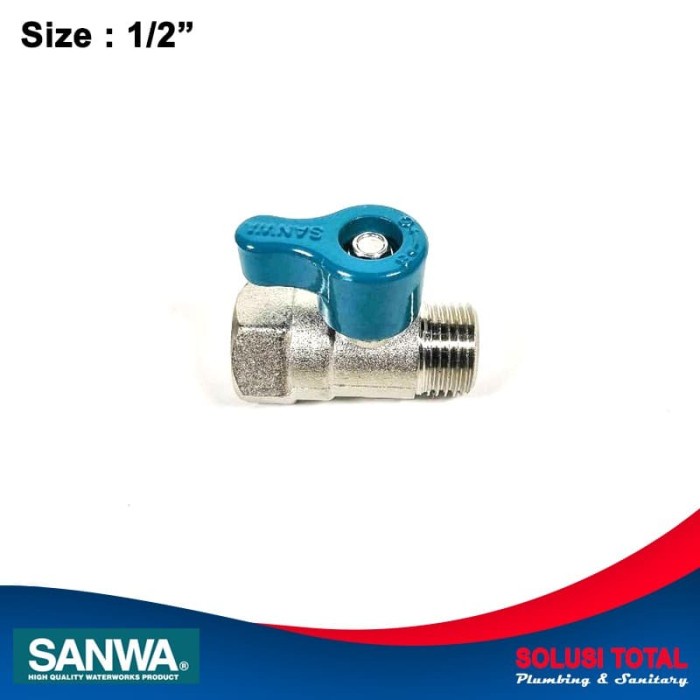 Jual DISKON SHOPEE/ Sanwa mini ball valve / stop kran kecil (Male Female) 1/2" kuningan | Shopee ...