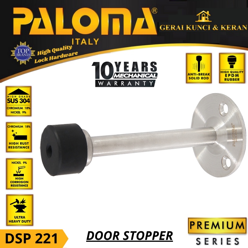 Jual DOOR STOPPER Penahan Pintu PALOMA DSP 221 KARET STAINLESS WALL ...