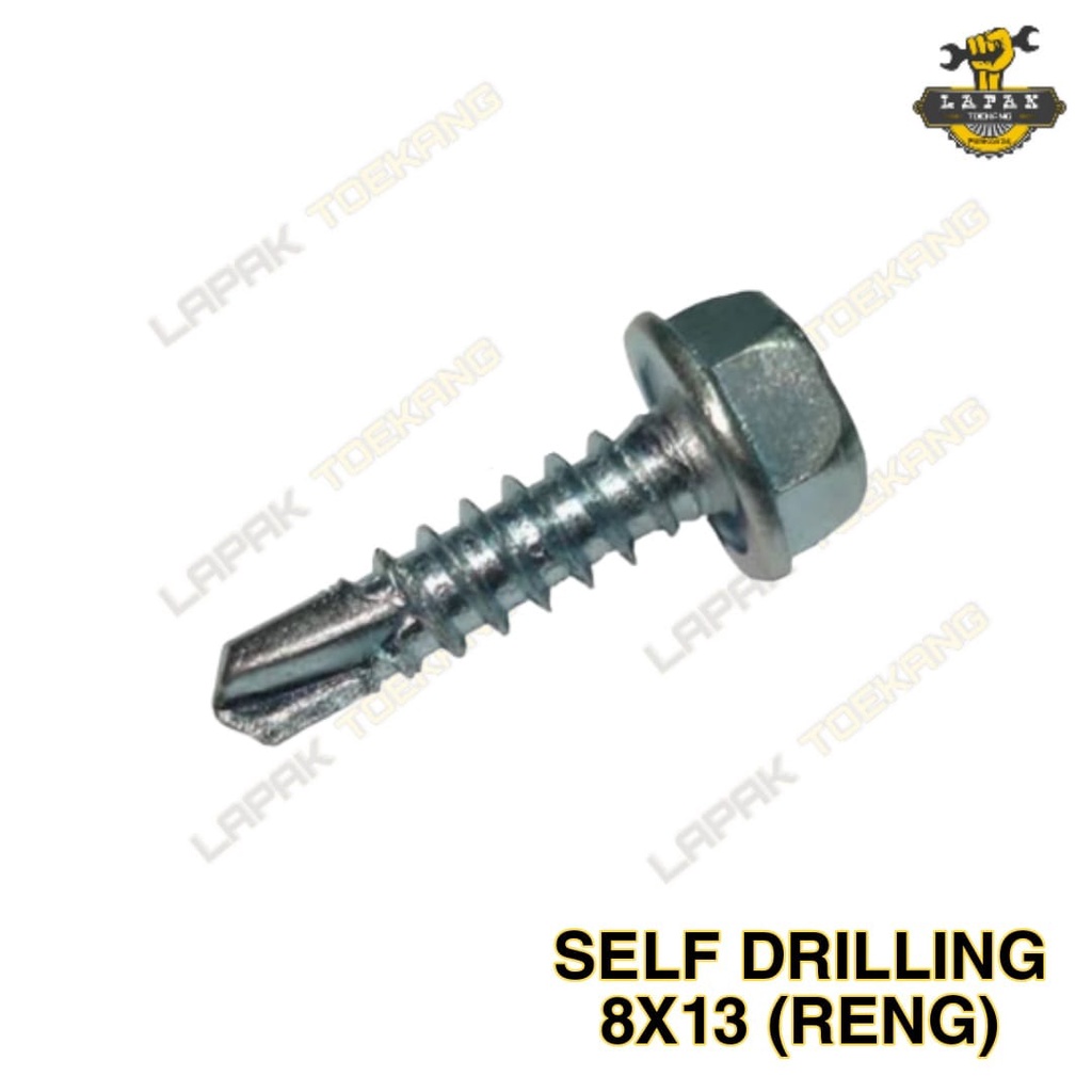 Jual Sekrup Skrup Baut Drilling Reng Galvalum Putih 8x13 per Pcs ...
