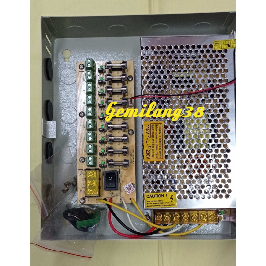 Jual Power Supply Central CCTV / Box Panel CCTV 12v 10A body besar ...