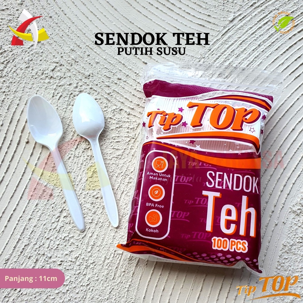 Jual Sendok Teh Tip Top Plastik Putih Susu / Tea Spoon Kecil Puding ...