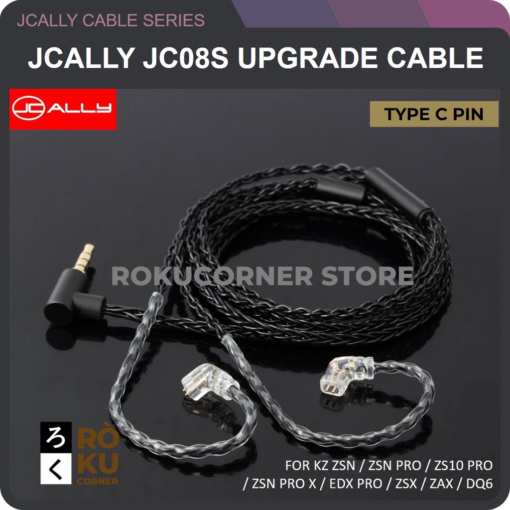 Jual Kabel JCALLY JC08S OFC Cable Upgrade Mic Pin Type C for KZ ZSN EDX PRO | Shopee Indonesia