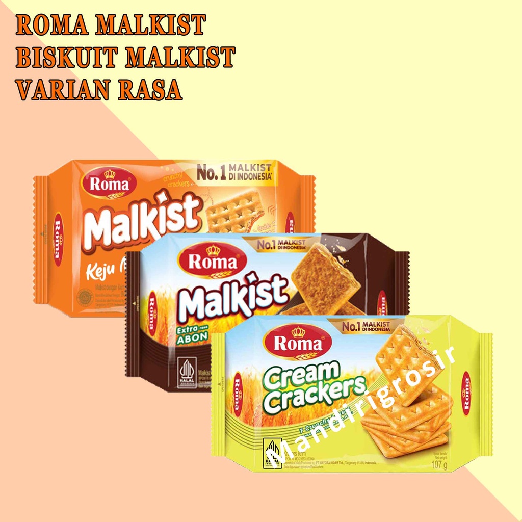 Jual BISKUIT MALKIST* ROMA MALKIST 3 VARIAN RASA* CRACKERS | Shopee ...